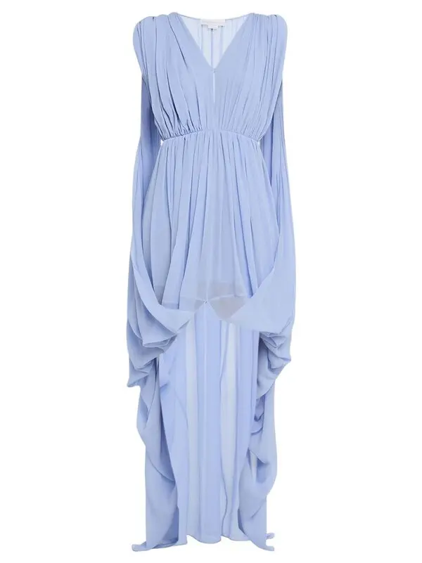 Stella McCartney Creponne High-low Drape Dress - Periwinkle