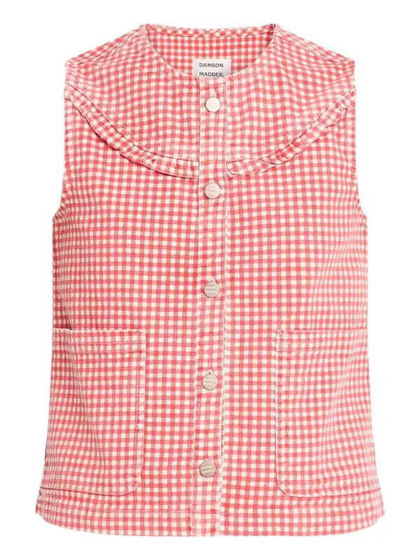 DAMSON MADDER Mari Gingham Top - Navy