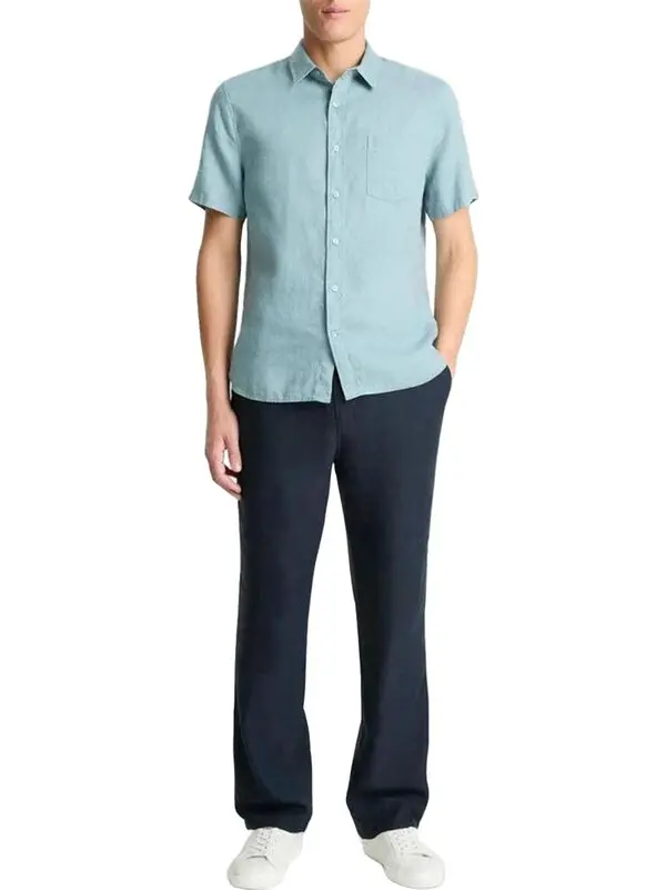 Vince Apos;s Linen Sport Shirt - Lagoon