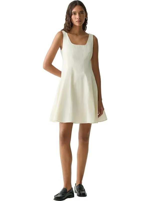 Theory Sleeveless Fit-and-flare Mini Dress - Eggshell