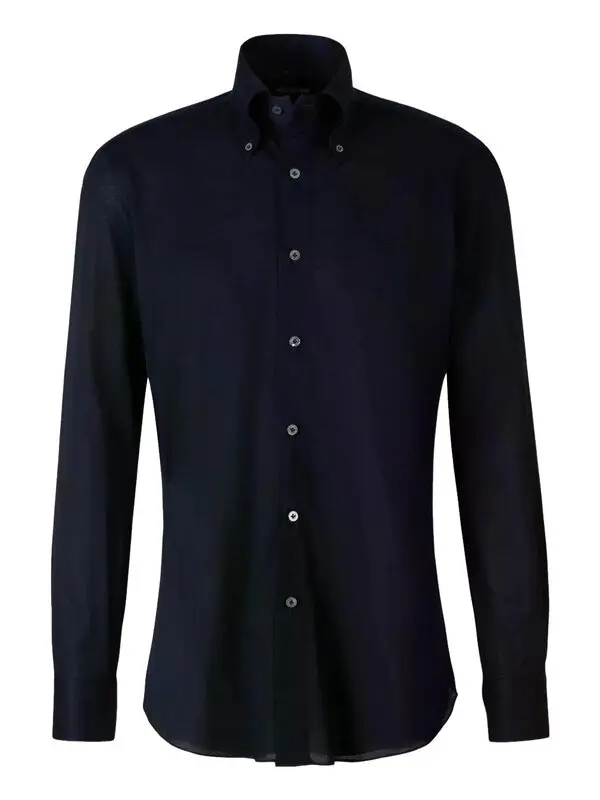 FRAY Piqué Cotton Shirt - Blue