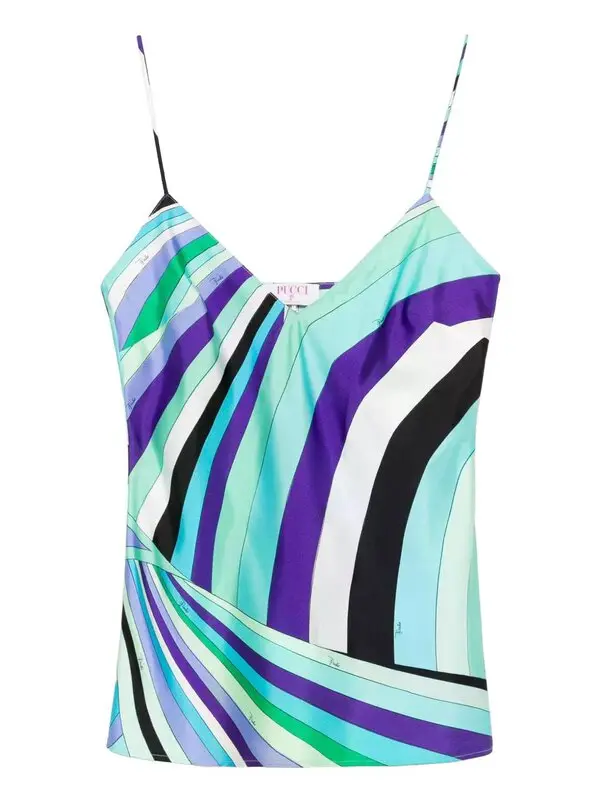 Emilio Pucci Iride-print Tank Top - Blue