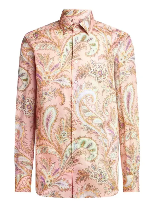 Etro Paisley-print Cotton Shirt - Pink