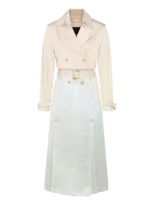 Add Double-breasted Trench Coat - White