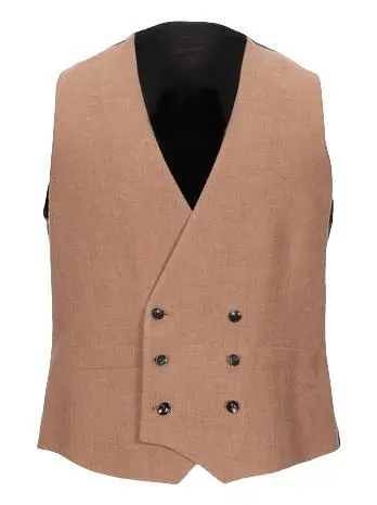 LARDINI Tailored Wool Vest - Beige
