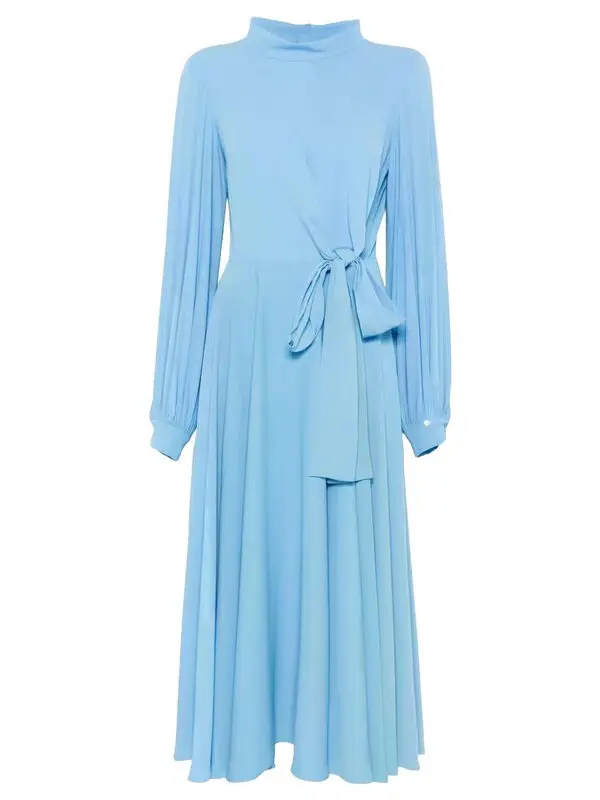 NISSA High-neck Midi Dress - Blue
