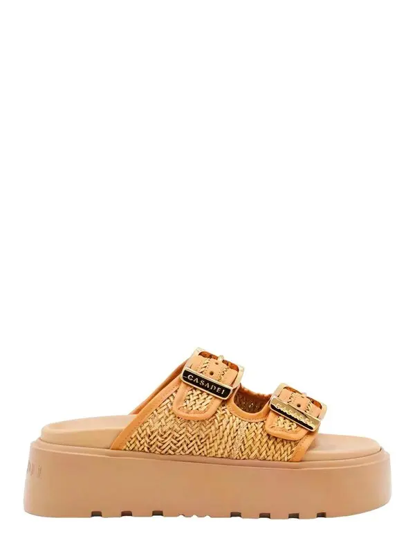 Casadei Birky Ale Woven Platform Sandals - Brown