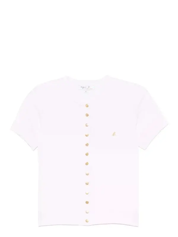 AGNÈS B. Embroidered Knit Top - Pink