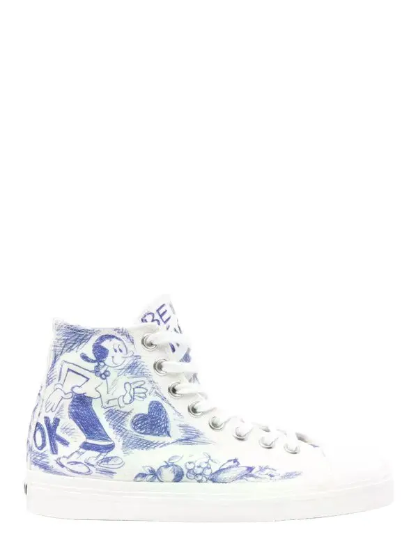 Moschino Printed Sneakers - White