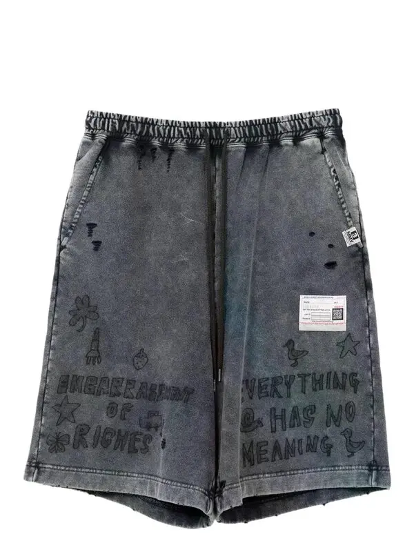 Mihara Yasuhiro Bleached-effect Shorts - Black