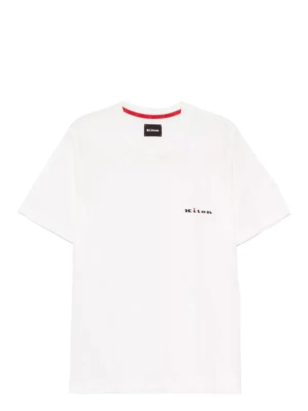 Kiton Logo-embroidered T-shirt - White
