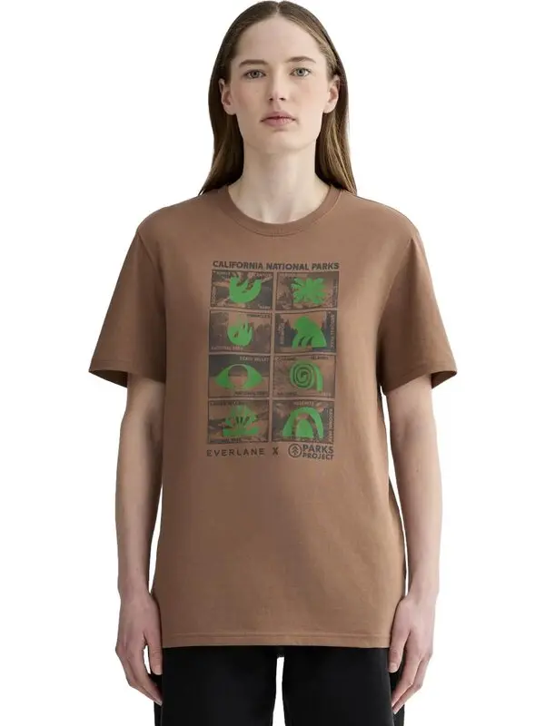 Everlane X Parks Project Organic Cotton Crew Neck T-shirt - Brown / Green / Forged Iron