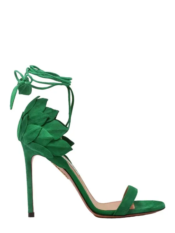 AQUAZZURA 105mm Hibiscus Sandals - Green