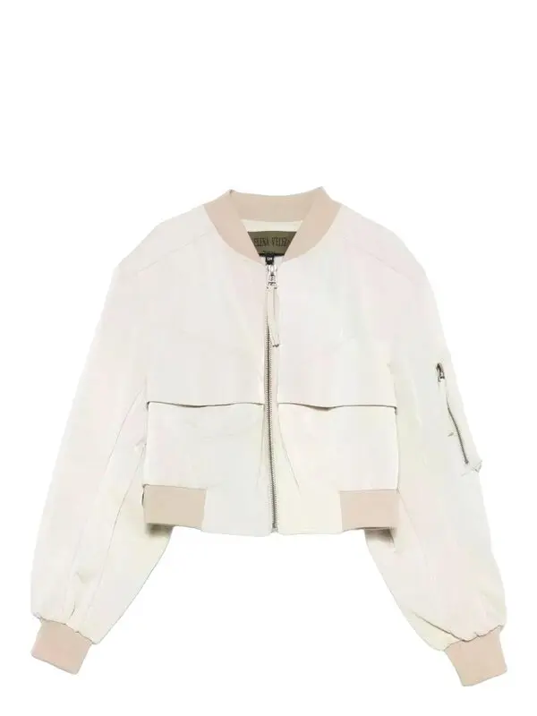 ELENA VELEZ Bustier Bomber Jacket - Neutrals