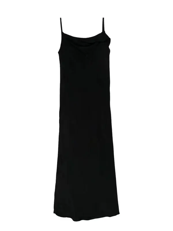 RECTO Drapery Neckline Slip Dress - Black
