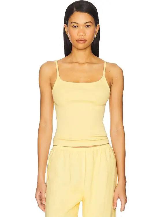 Donni. Rib Spaghetti Tank - Lemon
