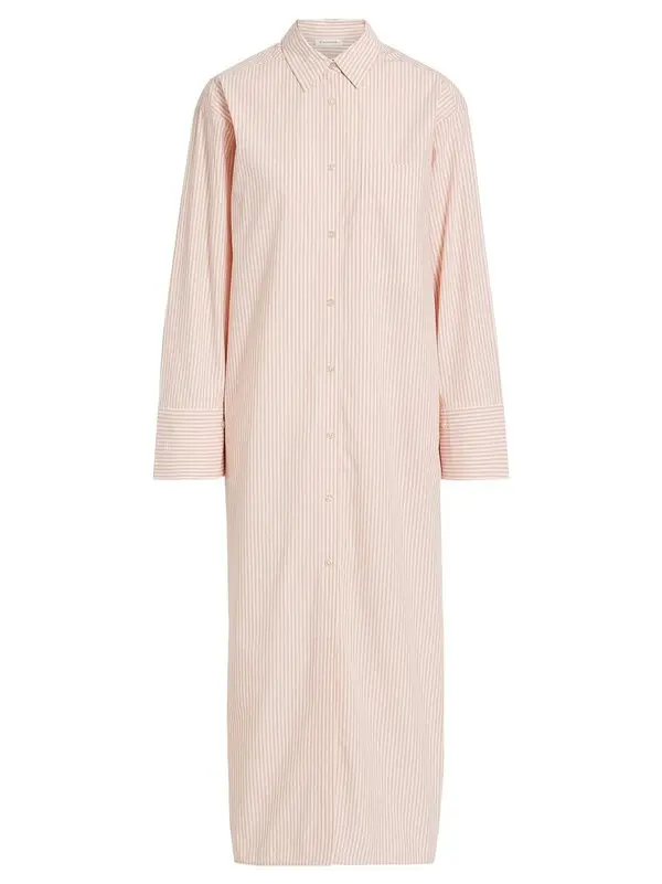 BY MALENE BIRGER Perros Striped Cotton-poplin Maxi Shirt Dress - Baby Pink