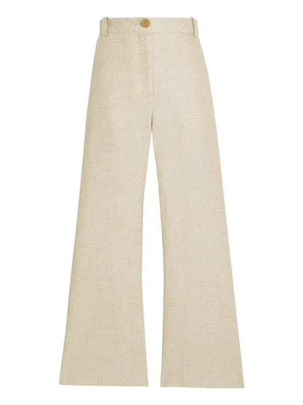 BY MALENE BIRGER Caras Linen-blend Flared Pants - Beige