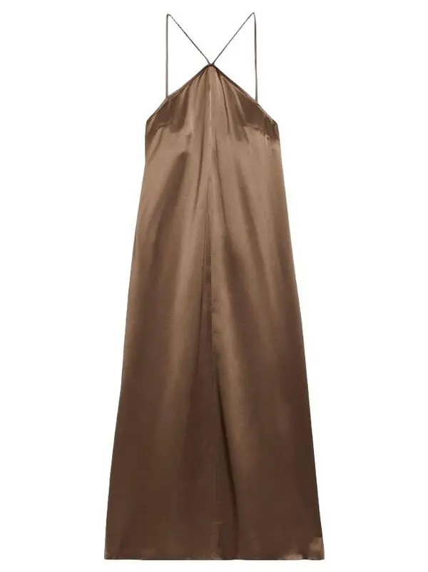 BY MALENE BIRGER Reganne Satin-crepe Maxi Dress - Brown