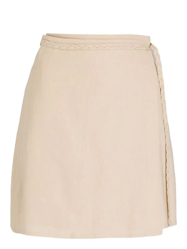 BY MALENE BIRGER Linen-blend Mini Wrap Skirt - Beige