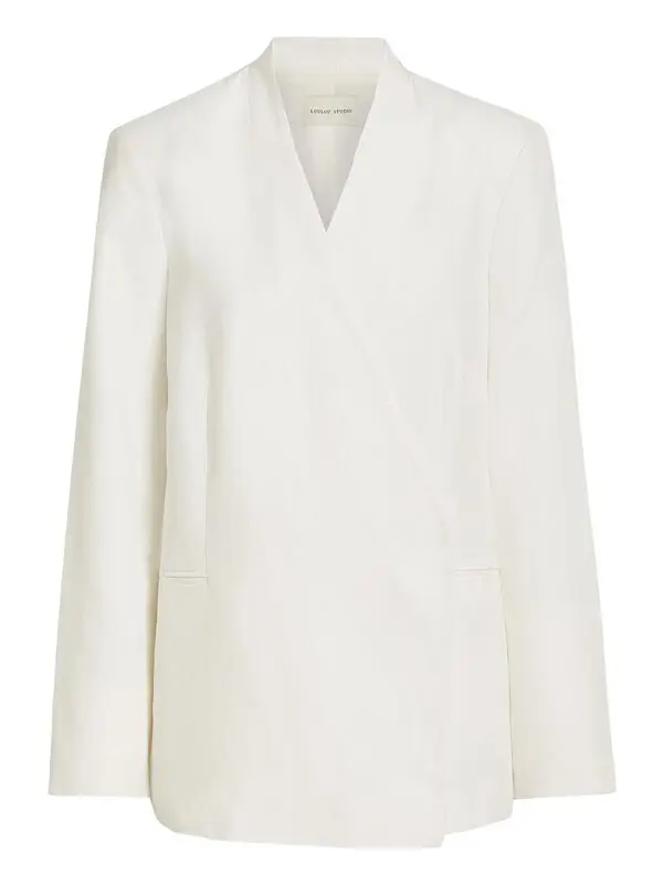 Loulou De Saison Loulou Studio Lahari Twill Blazer - Ivory