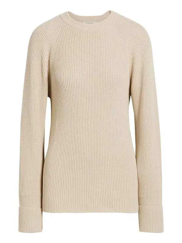 BY MALENE BIRGER Bilea Ribbed Cotton Sweater - Beige