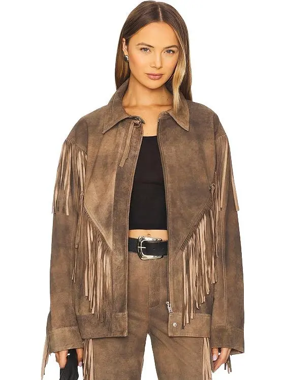 LAMARQUE X Revolve Arizona Leather Jacket - Brown