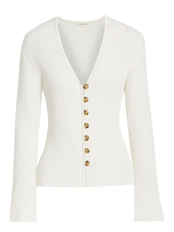 BY MALENE BIRGER Cirella Ribbed Cotton-blend Cardigan - Ivory