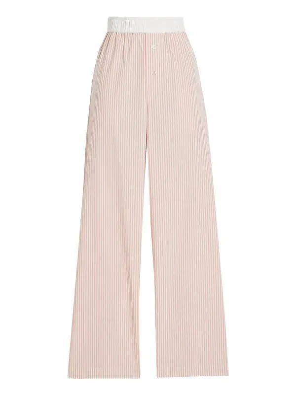 BY MALENE BIRGER Helsy Striped Cotton-poplin Pants - Baby Pink