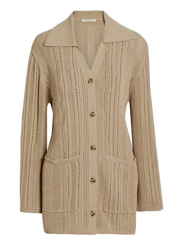 BY MALENE BIRGER Samina Pointelle-knit Cardigan - Sand