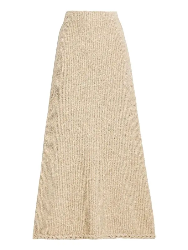BY MALENE BIRGER Komi Bouclé-knit Cotton-blend Midi Skirt - Beige