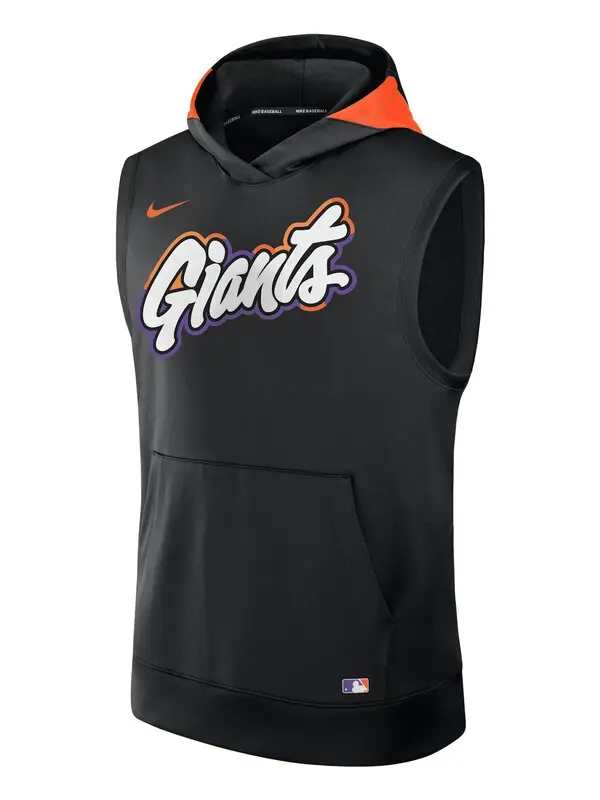 Nike San Francisco Giants Authentic Collection City Connect Dri-fit Mlb Sleeveless Pullover Hoodie - Black
