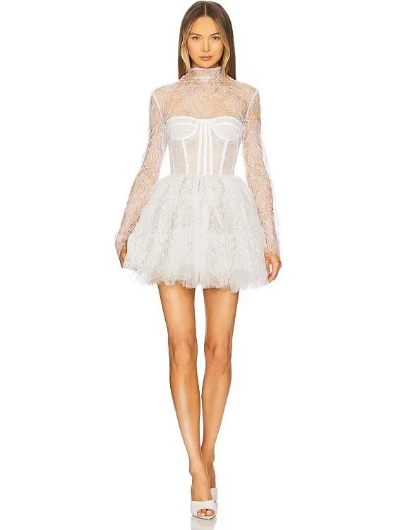 BRONX AND BRONCO Maraya Arabella Lace Mini Dress - White