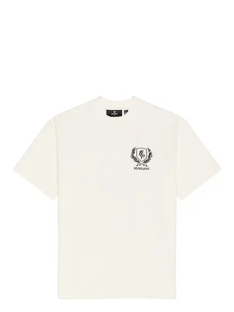REPRESENT Crest Tee In White - Flat White