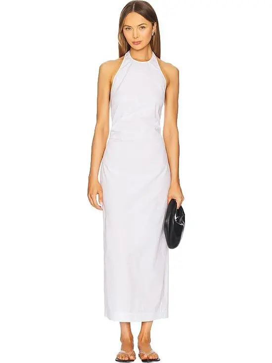 Enza Costa Poplin Halter Dress - White