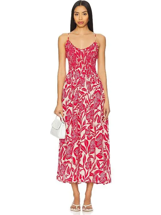 Free People Sweet Nothings Midi Dress - Gardenia Combo
