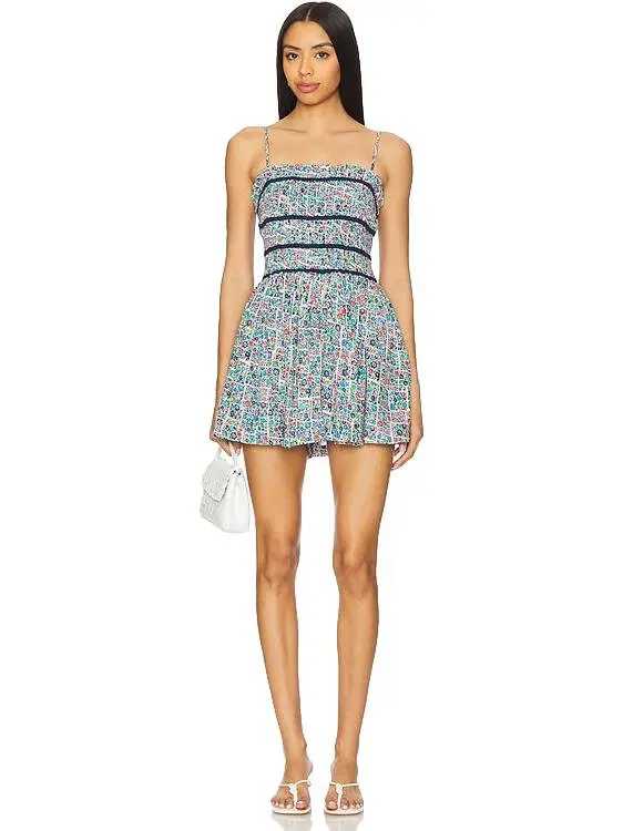 Free People Bali Checked Out Printed Dress - Gardenia Combo