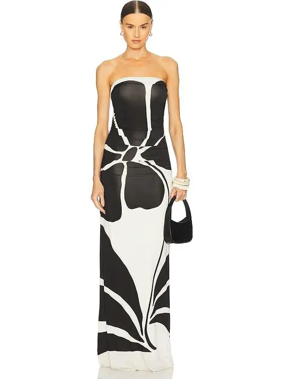 CALA DE LA CRUZ Daphne Dress - Camellia Black & White