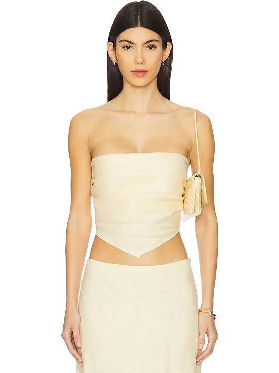 Faithfull The Brand Antibes Strapless Top - Butter
