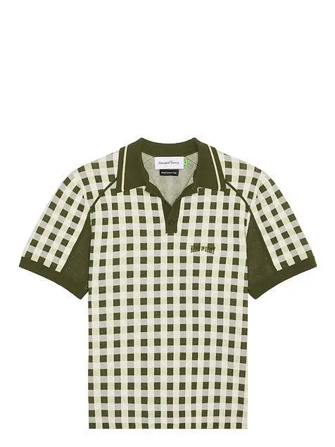 HOUSE OF SUNNY Putting Polo In Green - Green Check