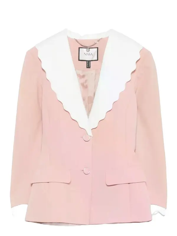 NISSA Scalloped-lapels Blazer - Pink