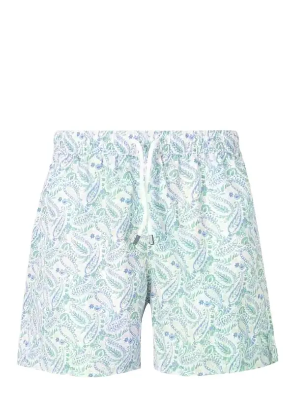 Fedeli Floral-print Swim Shorts - Green