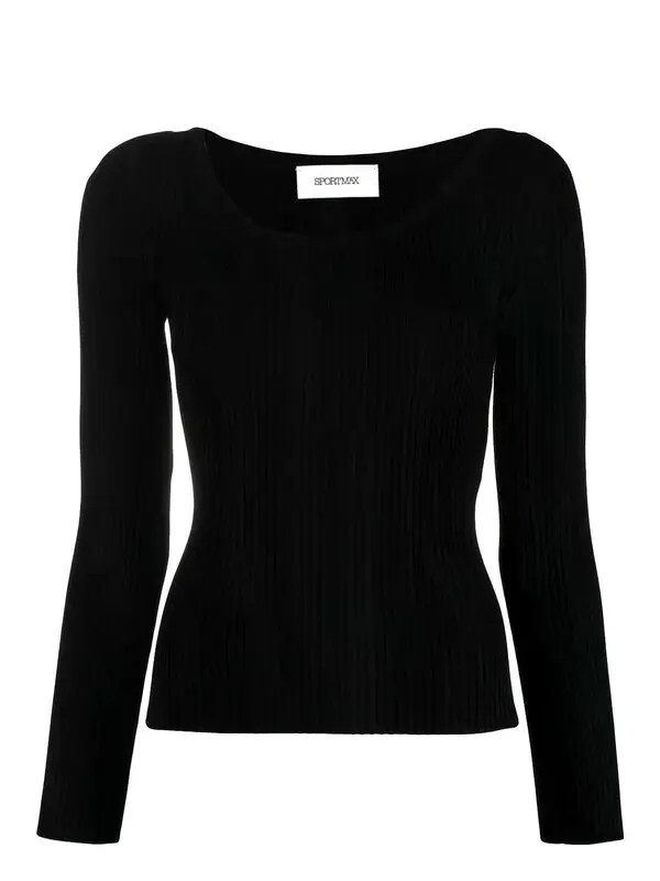 Sportmax Ribbed Knit Jumper - Black