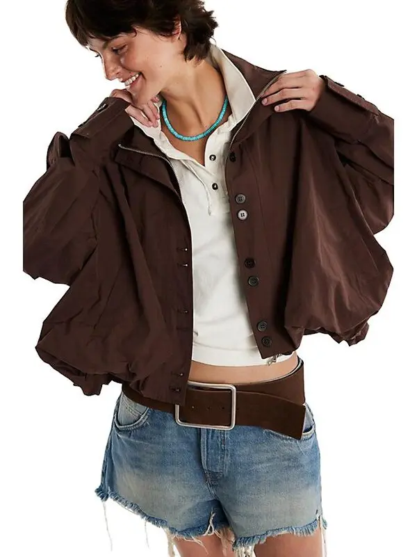 FIND ME NOW Amaryllis Cropped Jacket - Brown