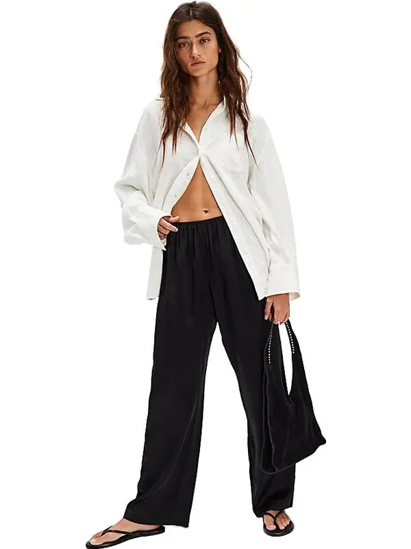 Donni. The Silk Simple Pants - Jet