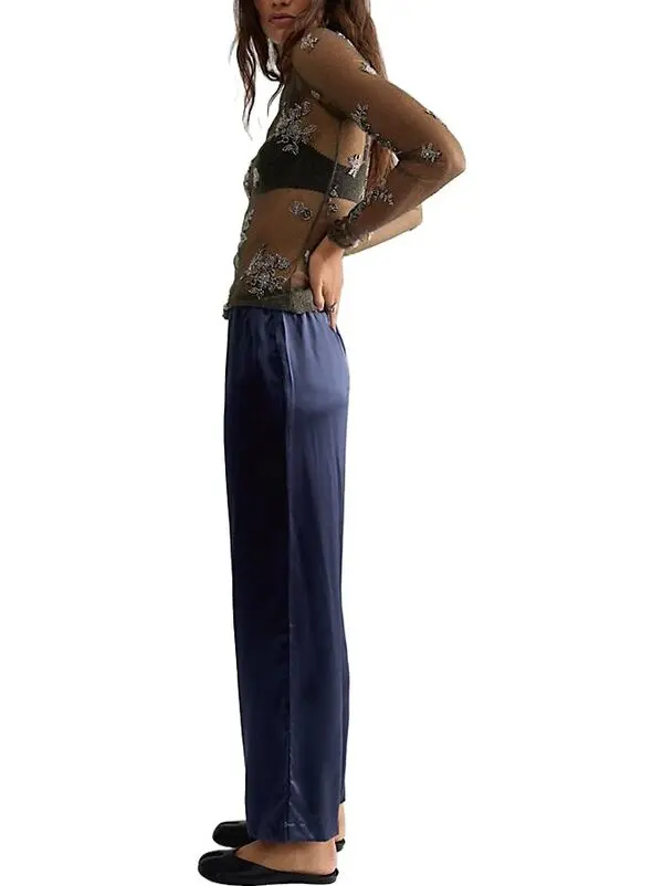 Donni. The Silk Simple Pants - Navy