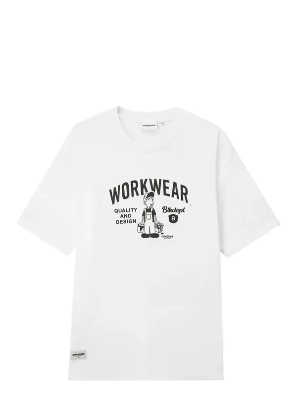 CHOCOOLATE Graphic-print Cotton T-shirt - White
