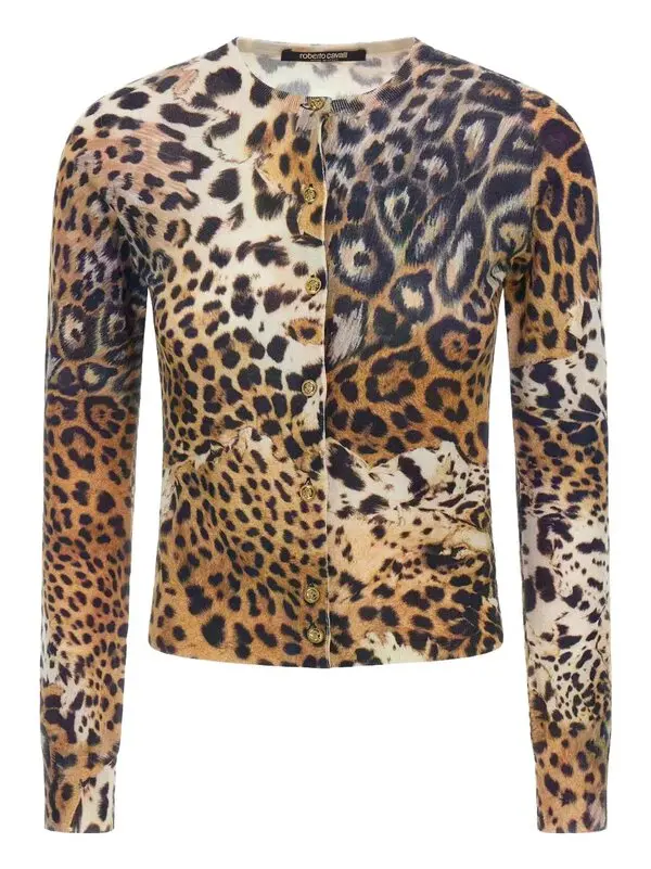 Roberto Cavalli Printed Cardigan - Neutrals