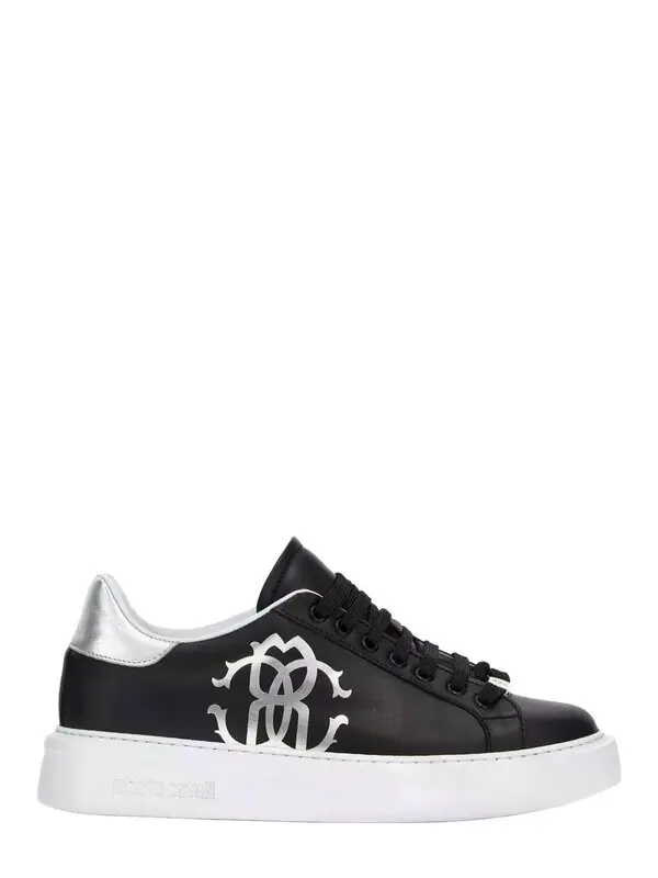 Roberto Cavalli Mirror Snake-print Sneakers - Black