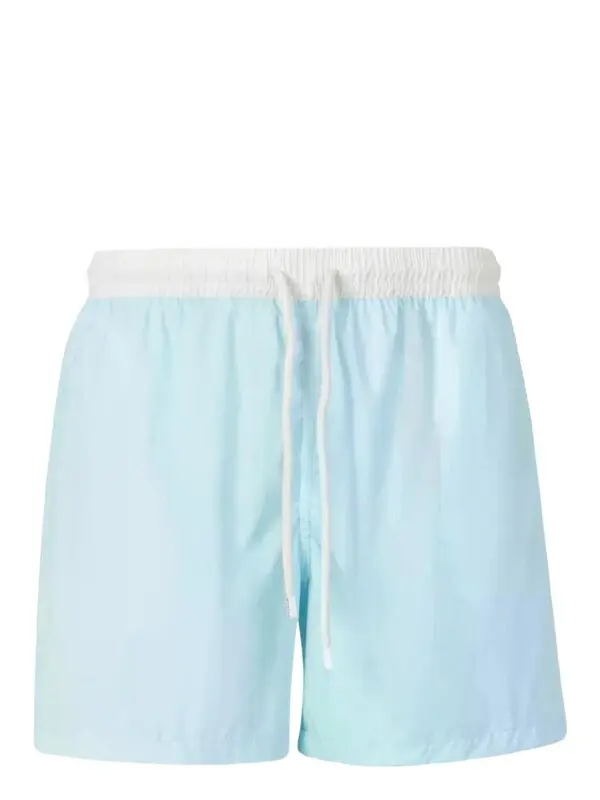 Fedeli Contrast-trim Swim Shorts - Blue